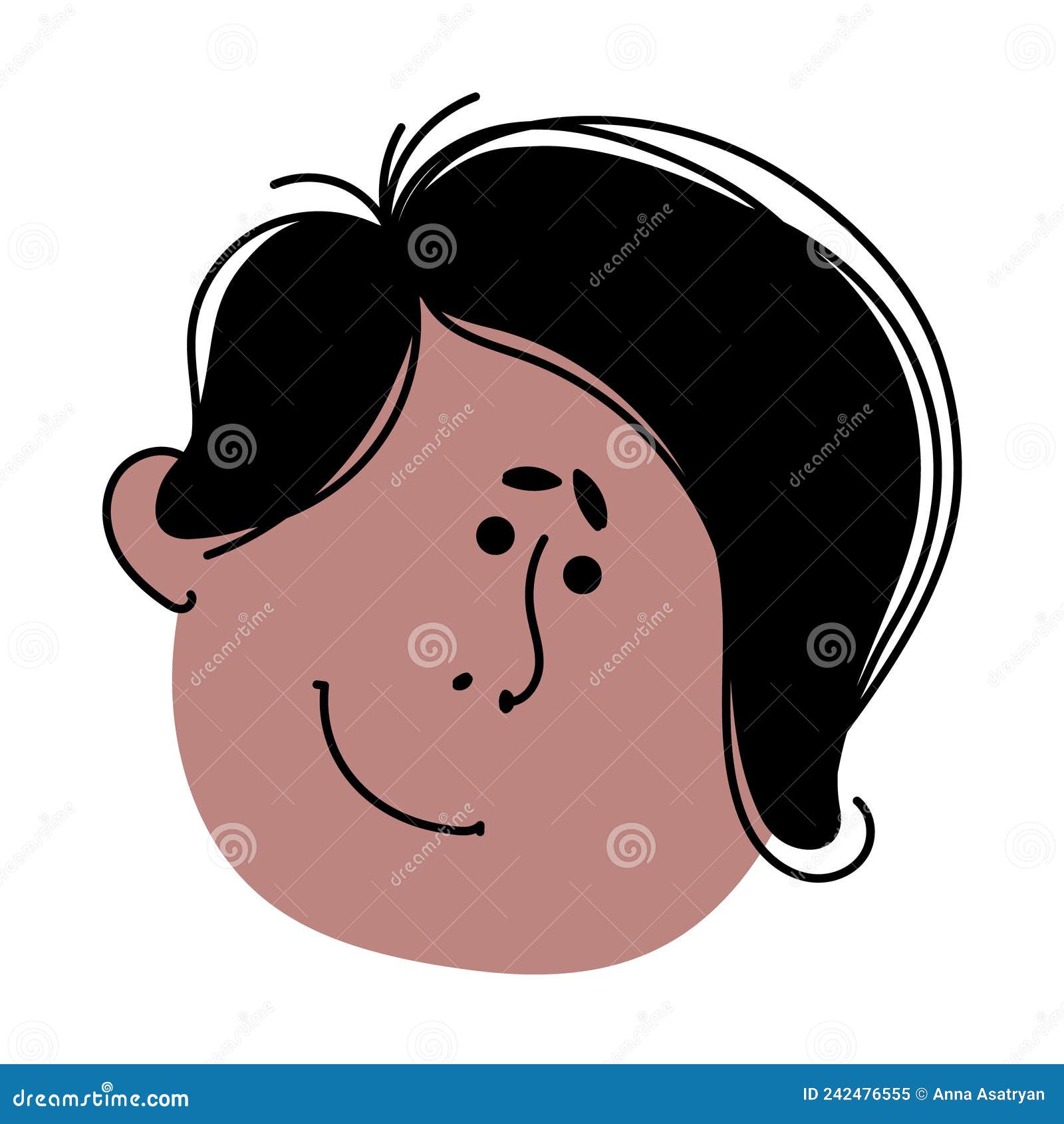 Boy in Doodle Style Isolated on White Background Stock Vector ...