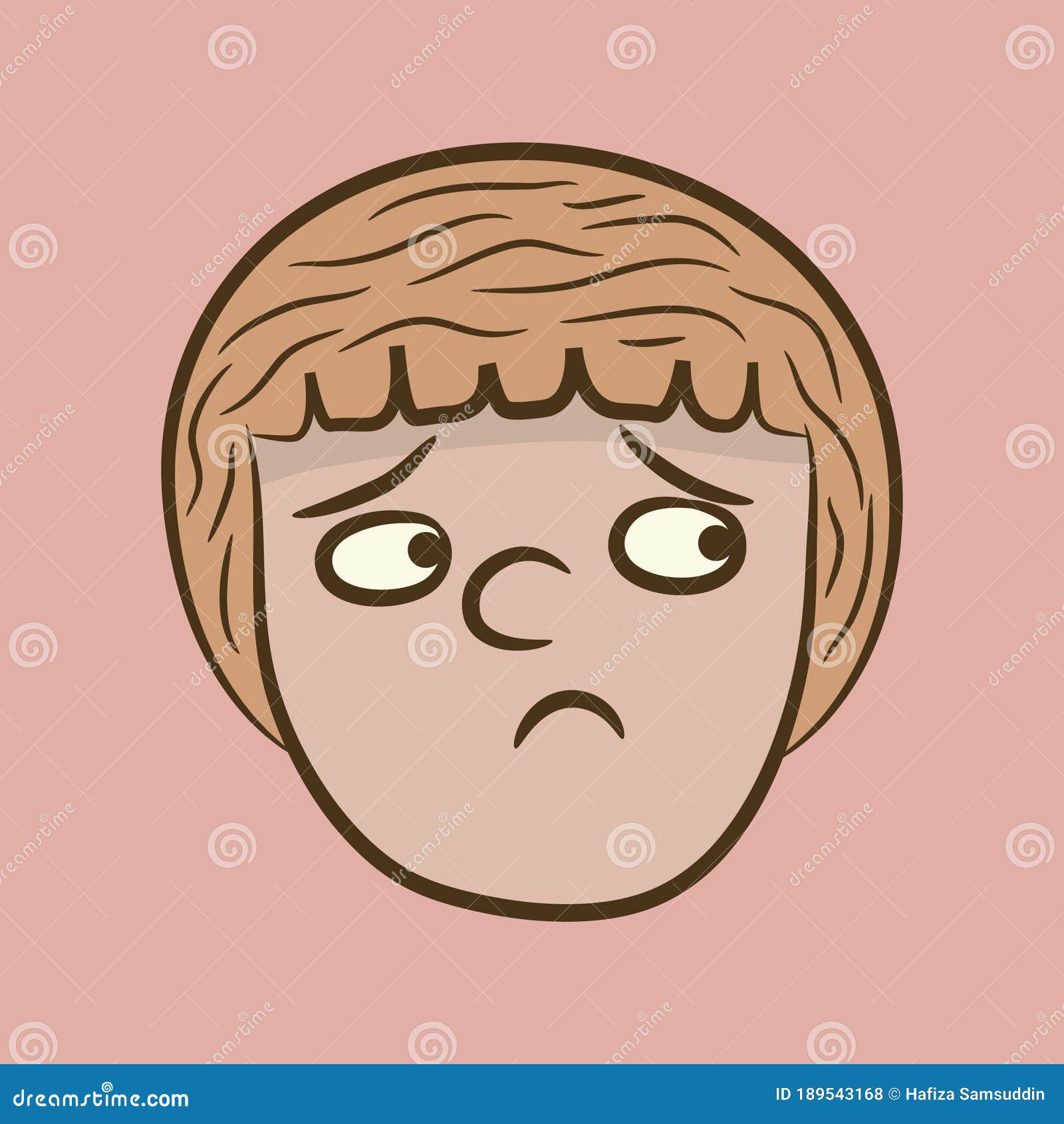 Boy with Doubtful Expression. Vector Illustration Decorative Design ...