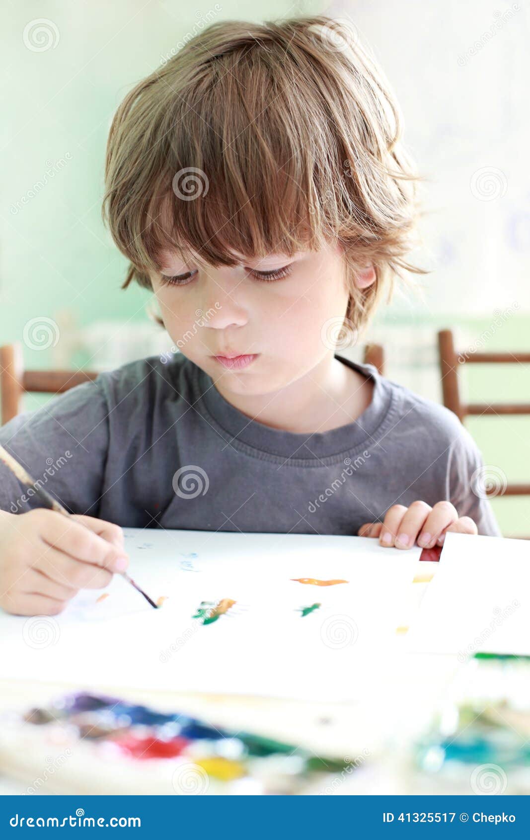 Boy draw in home stock image. Image of education, caucasian - 41325517