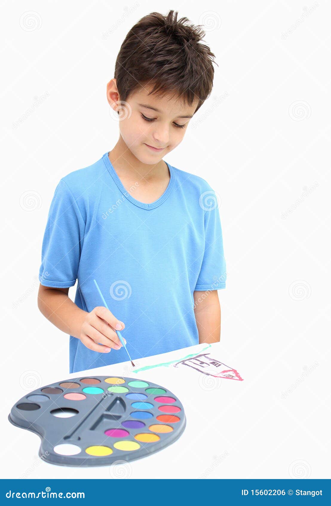 A boy drawing stock photo. Image of people, portrait - 15602206