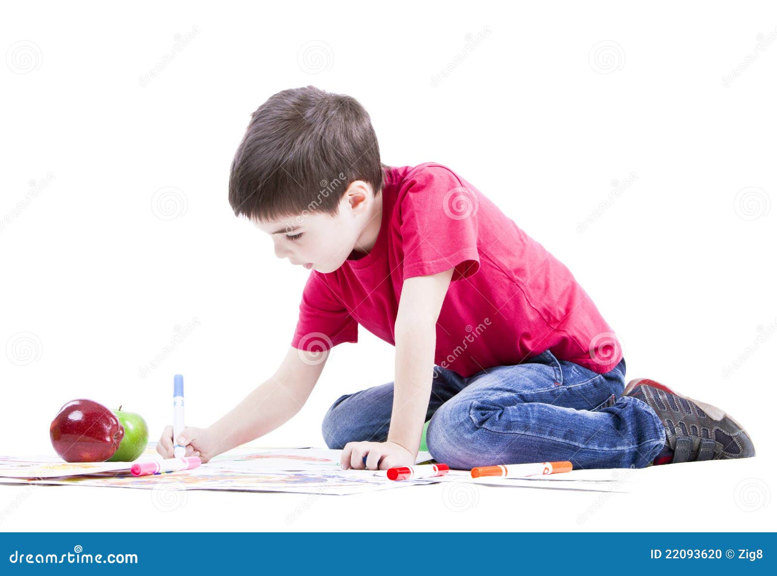 Boy drawing stock photo. Image of education, playing - 22093620