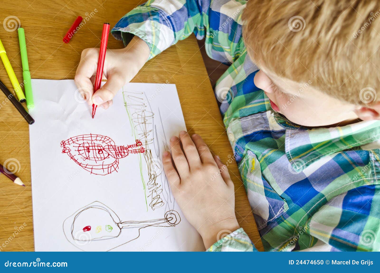 Boy drawing stock photo. Image of education, colouring - 24474650