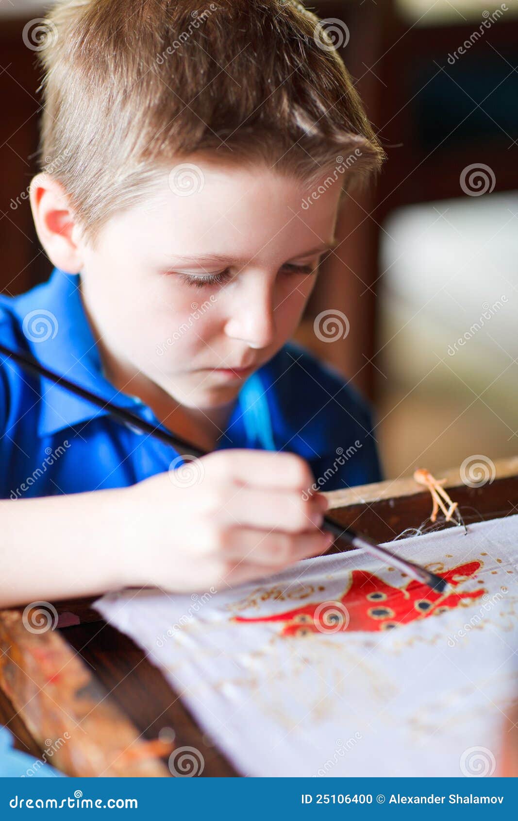 Boy drawing stock photo. Image of paintbrush, talented - 25106400