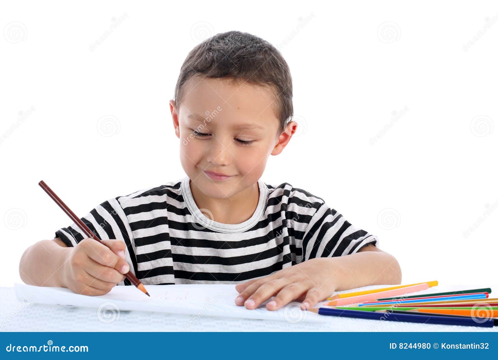 Boy drawing stock photo. Image of cute, happy, beauty - 8244980