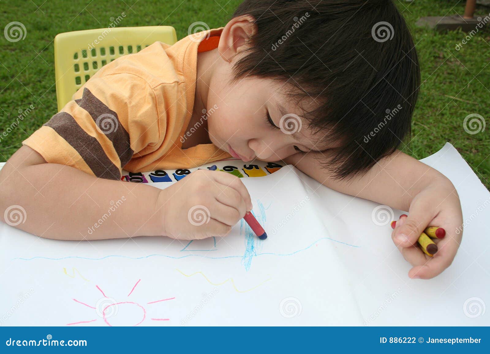 Boy drawing stock photo. Image of class, future, nursery - 886222