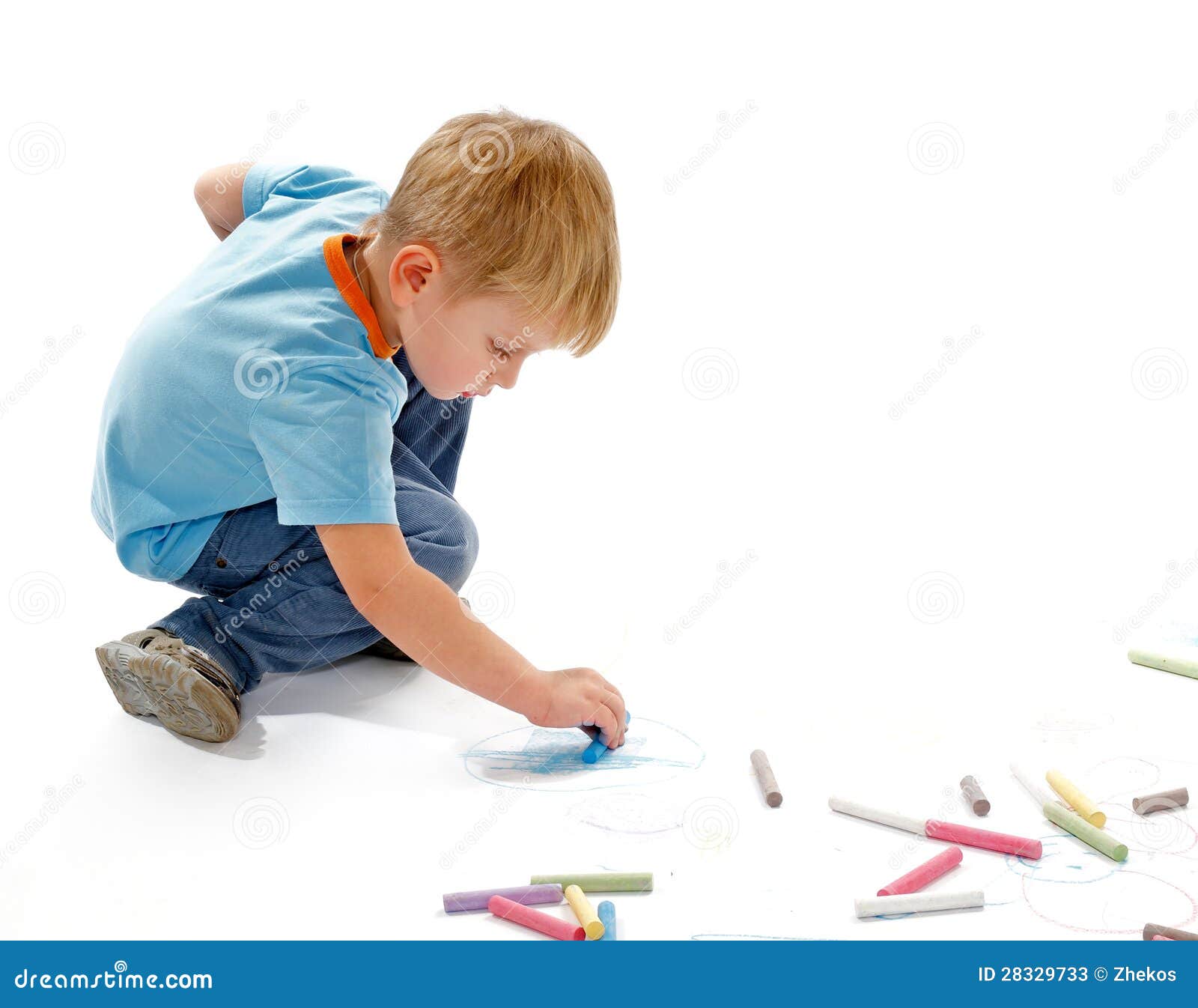 Boy Drawing with Chalk stock image. Image of background - 28329733
