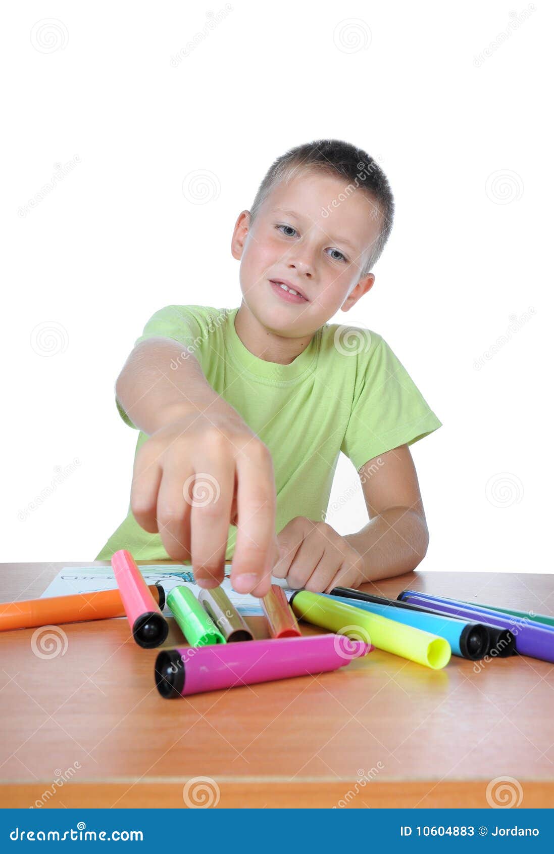 Boy Drawing on Paper with Crayons Stock Image - Image of asian ...