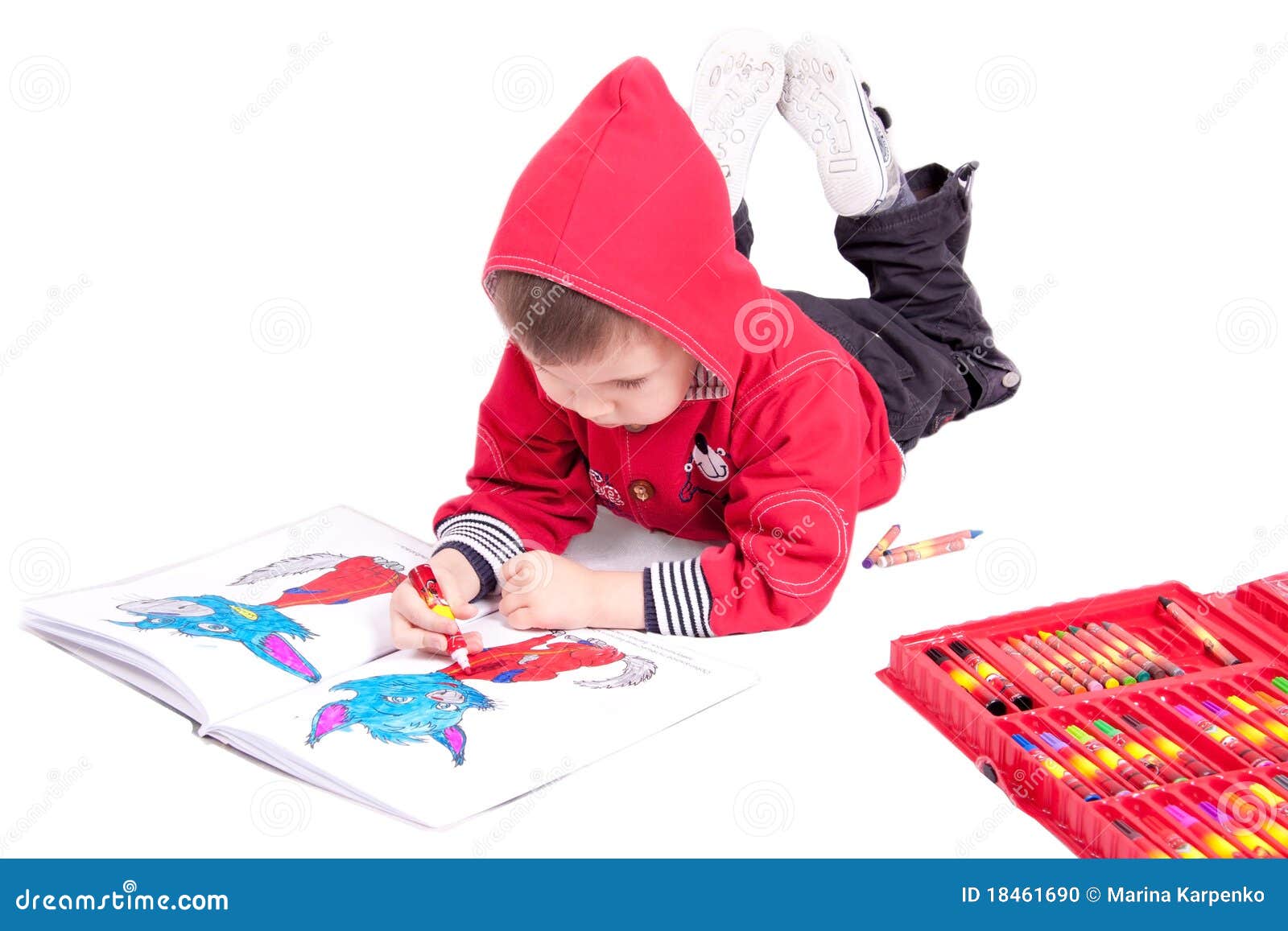 The boy draws stock photo. Image of isolated, beautiful - 18461690