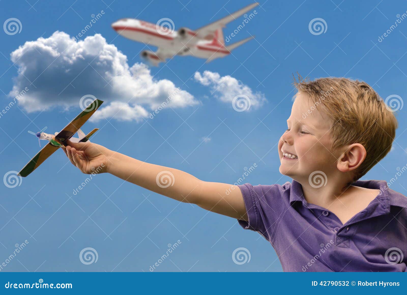 Boy dream of pilot stock photo. Image of dreaming, pilot - 42790532