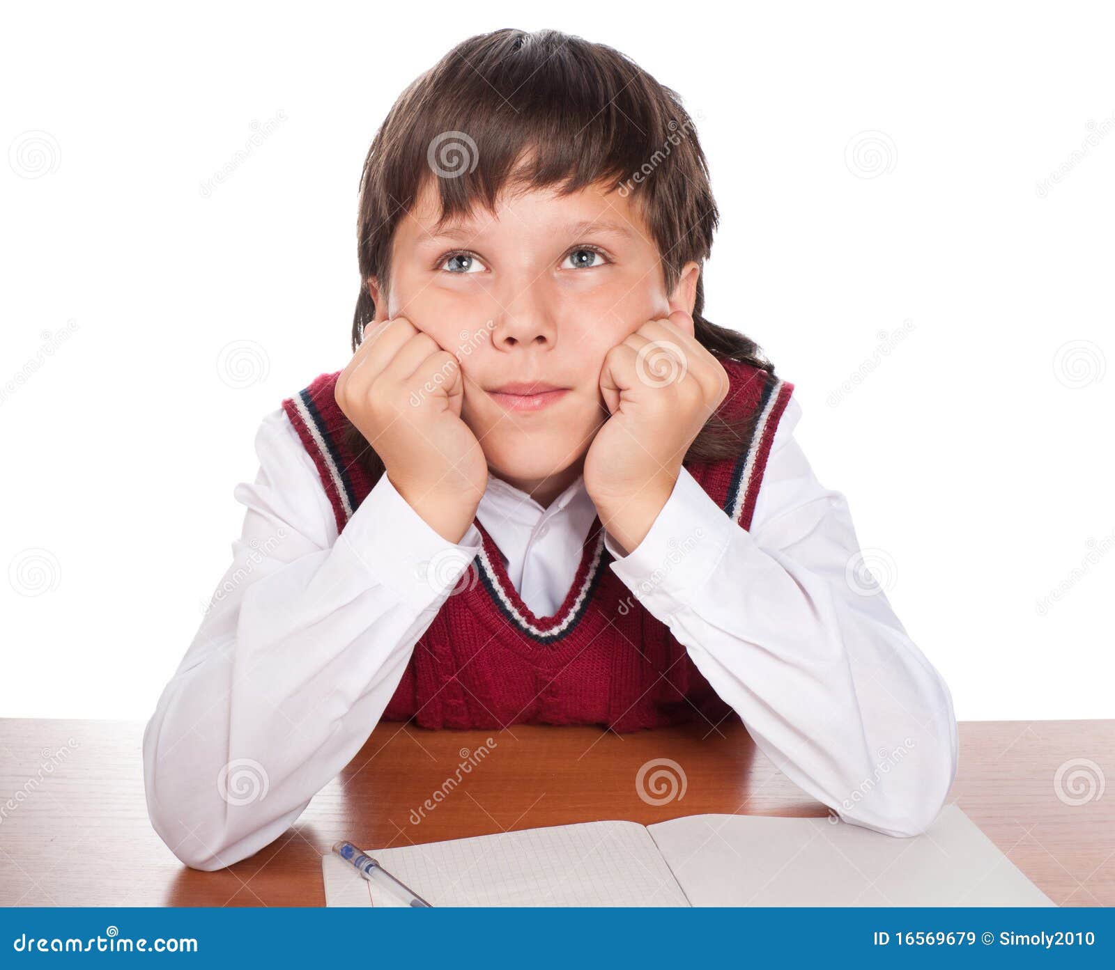 The boy dreams in a class stock image. Image of school - 16569679