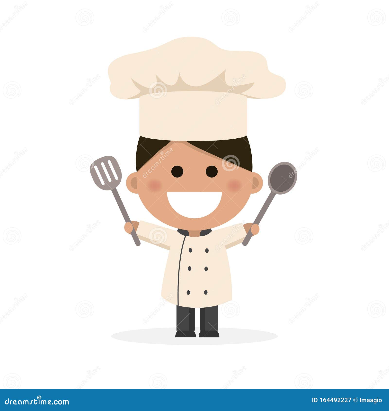 Boy Dressed As a Chef. Flat Vector Illustration Stock Vector ...