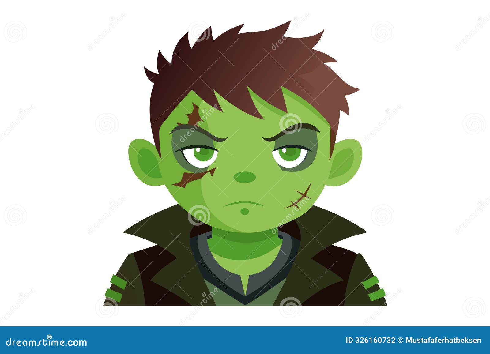 Boy Dressed As Frankenstein S Monster Stock Vector - Illustration of ...