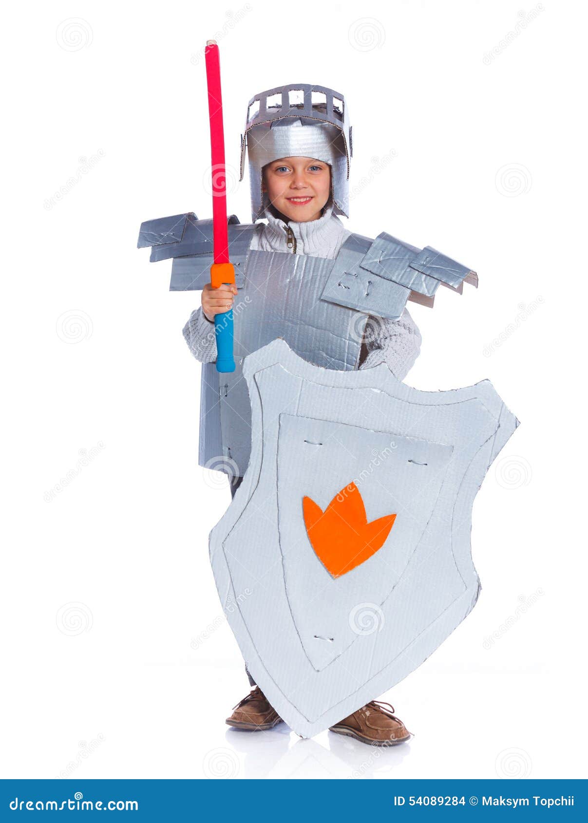 Boy dressed as a Knight stock photo. Image of armor, leisure - 54089284