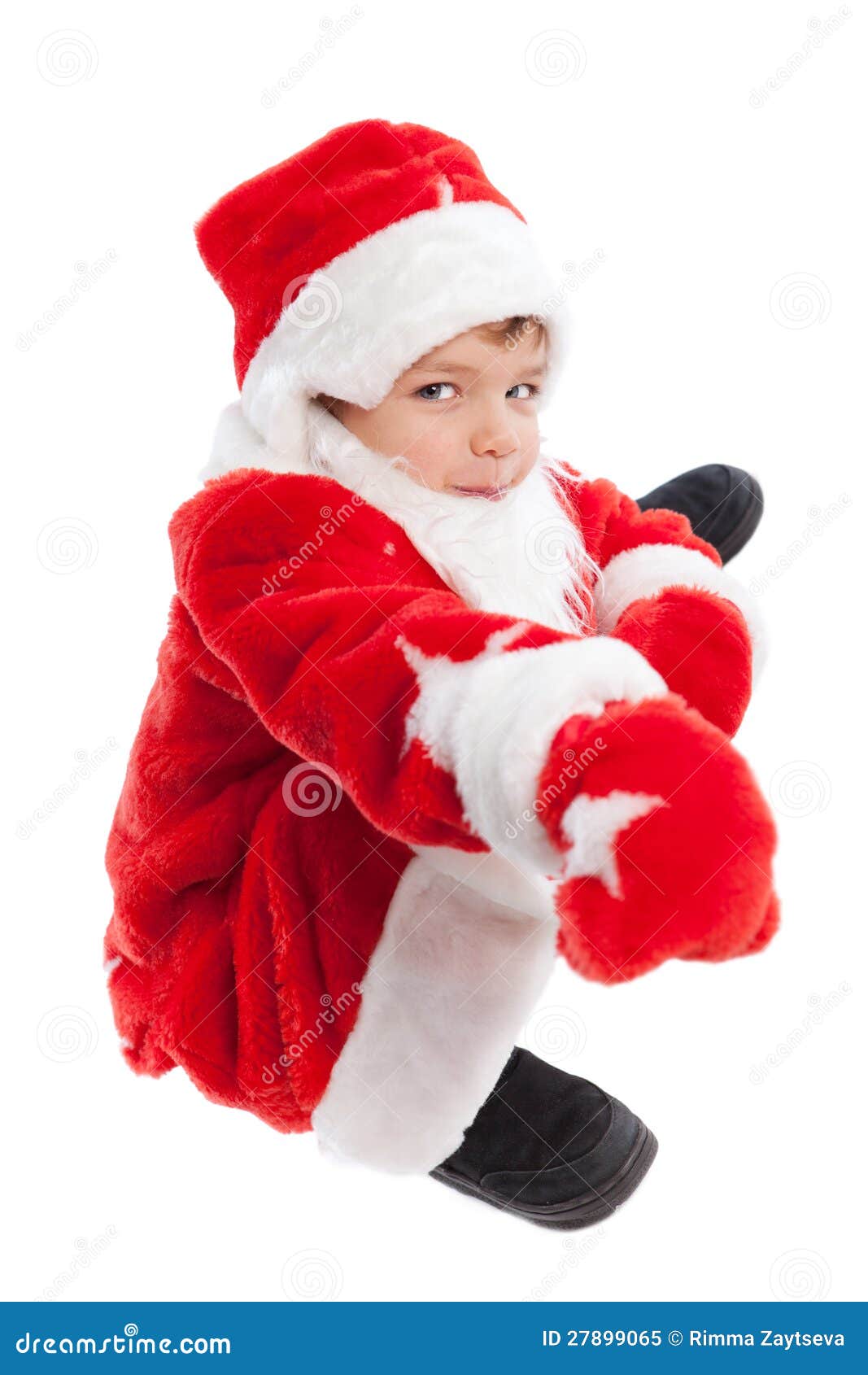 Boy Dressed As Santa Claus, Isolation Stock Image - Image of suit ...
