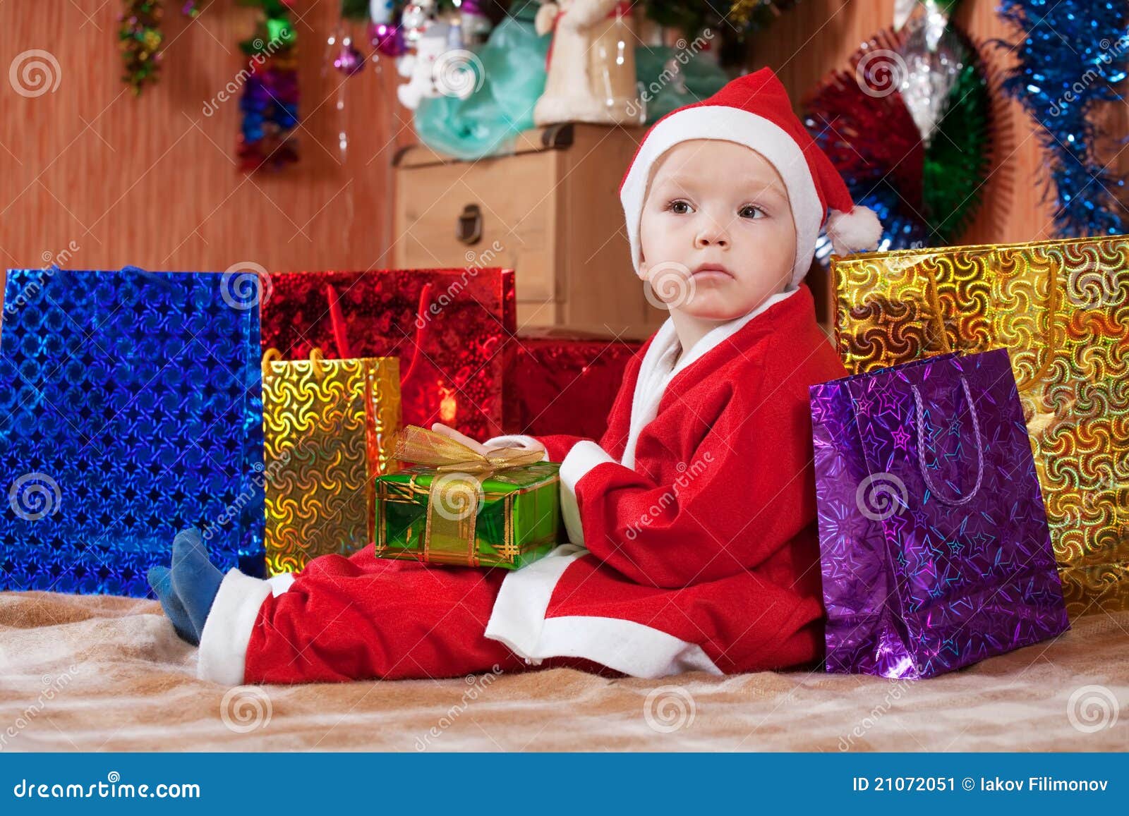 Boy Dressed Like Santa Claus Stock Image - Image of event, celebration ...
