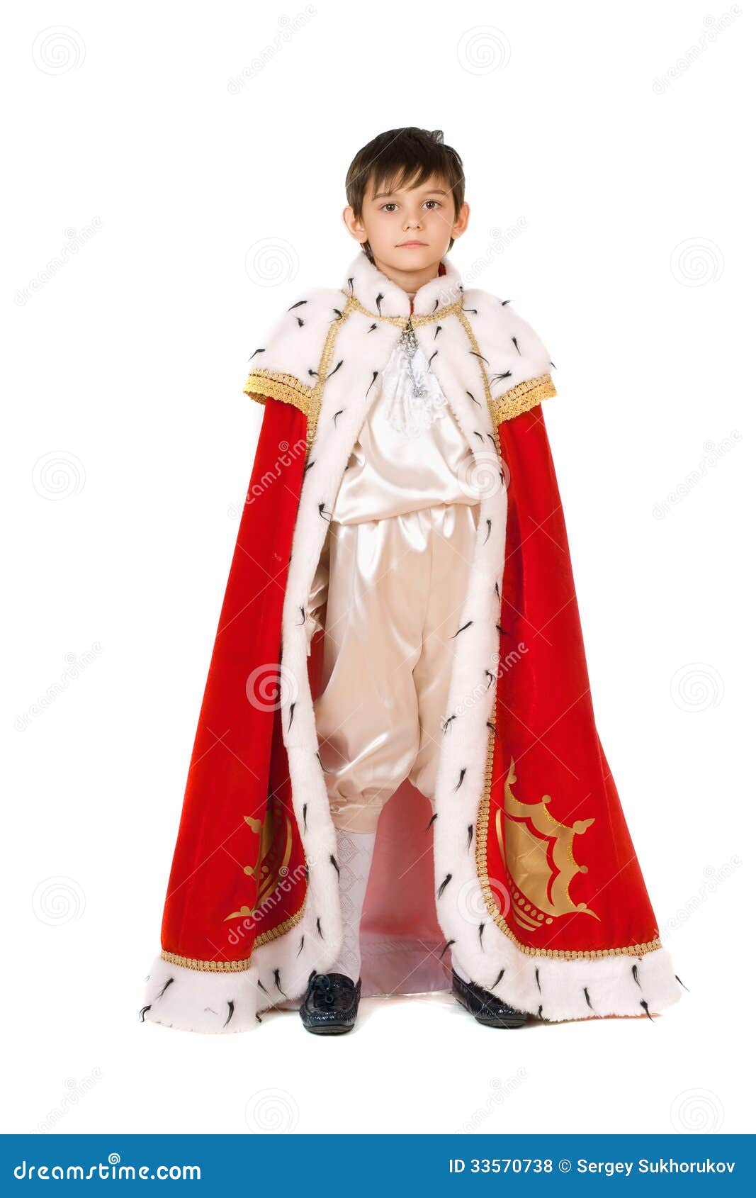 Boy Dressed in a Robe of King Stock Photo - Image of historical ...