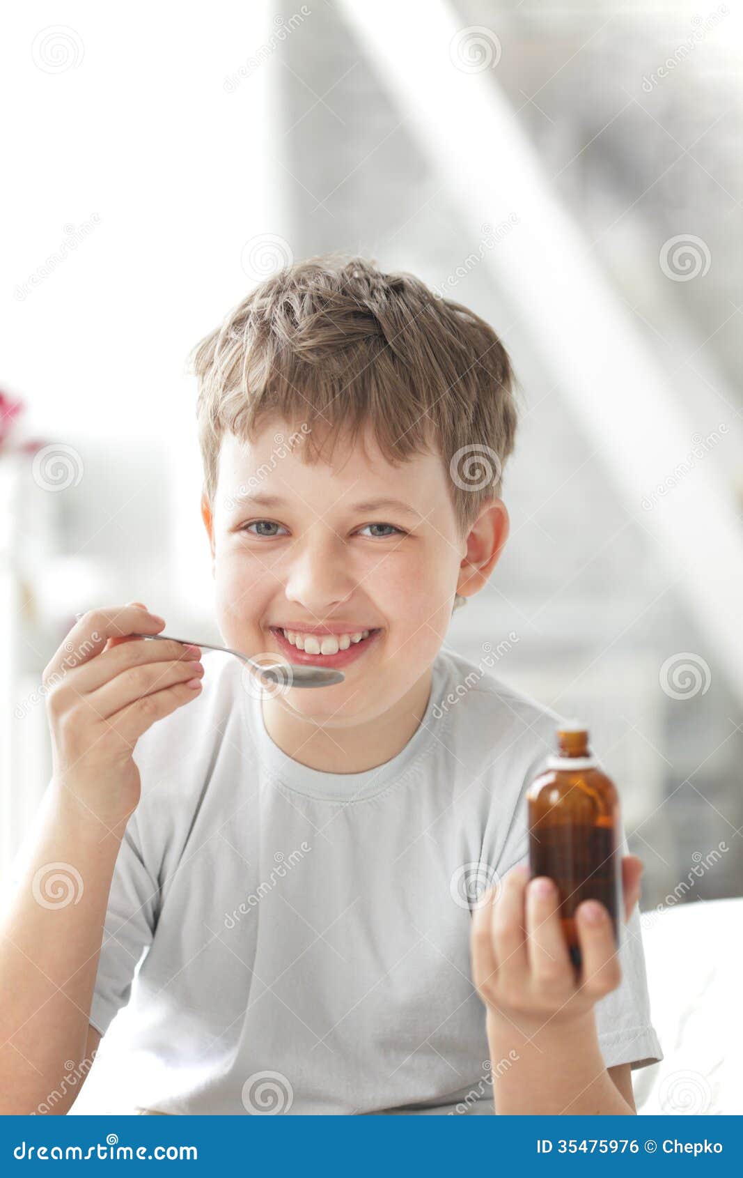 Man Drinking Cough Syrup Stock Photography | CartoonDealer.com #61425470