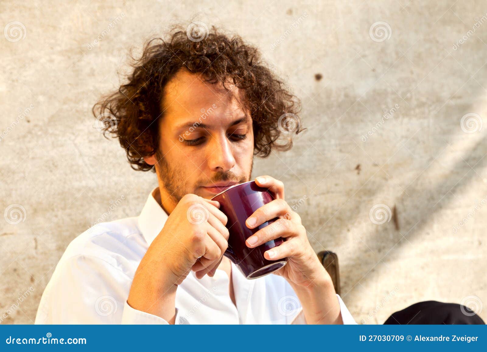 Boy drinking a cup of tea stock image. Image of drinking - 27030709