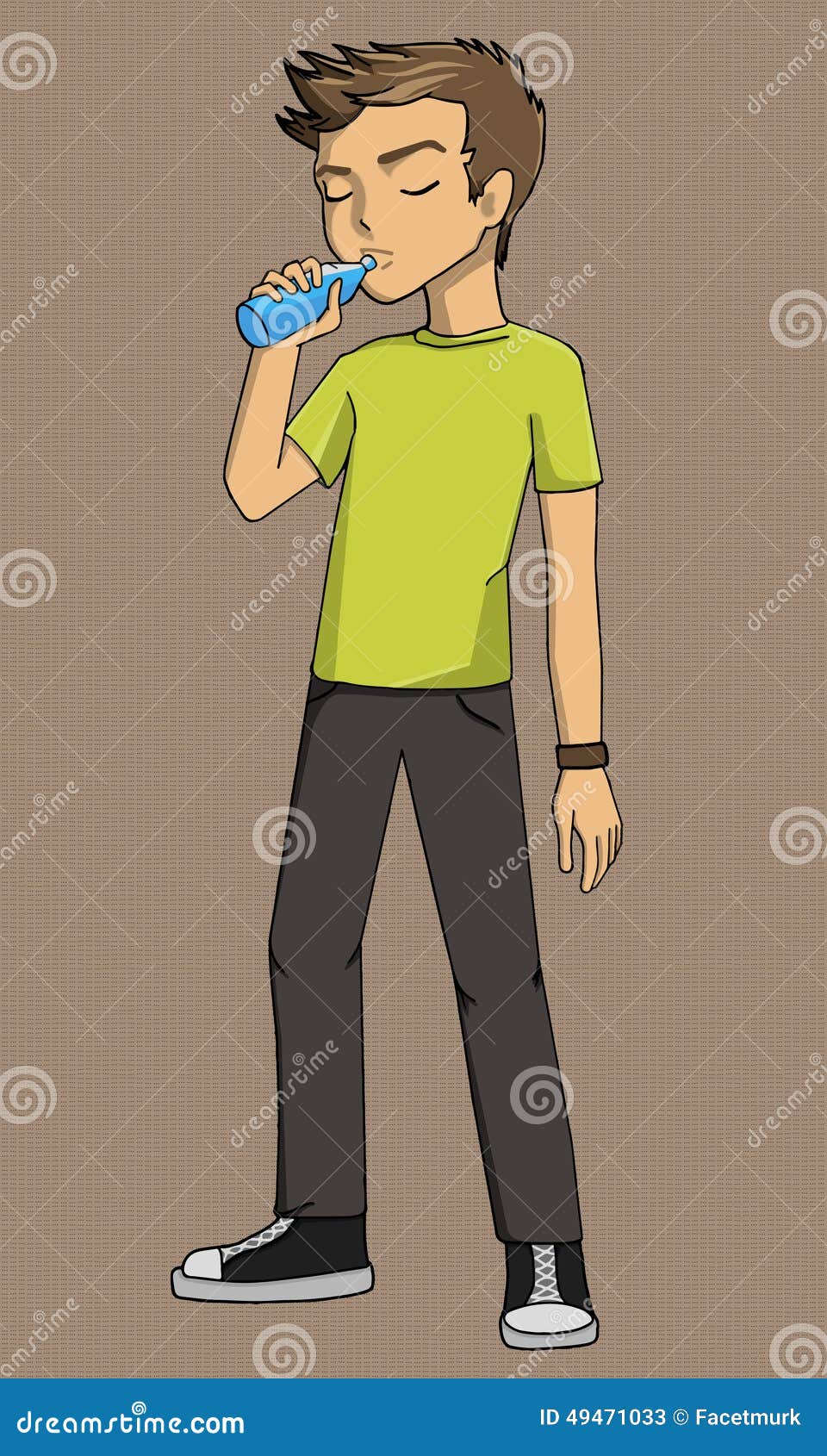 Boy drinking illustration stock vector. Illustration of hand - 49471033