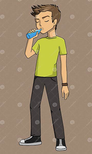 Boy drinking illustration stock vector. Illustration of hand - 49471033