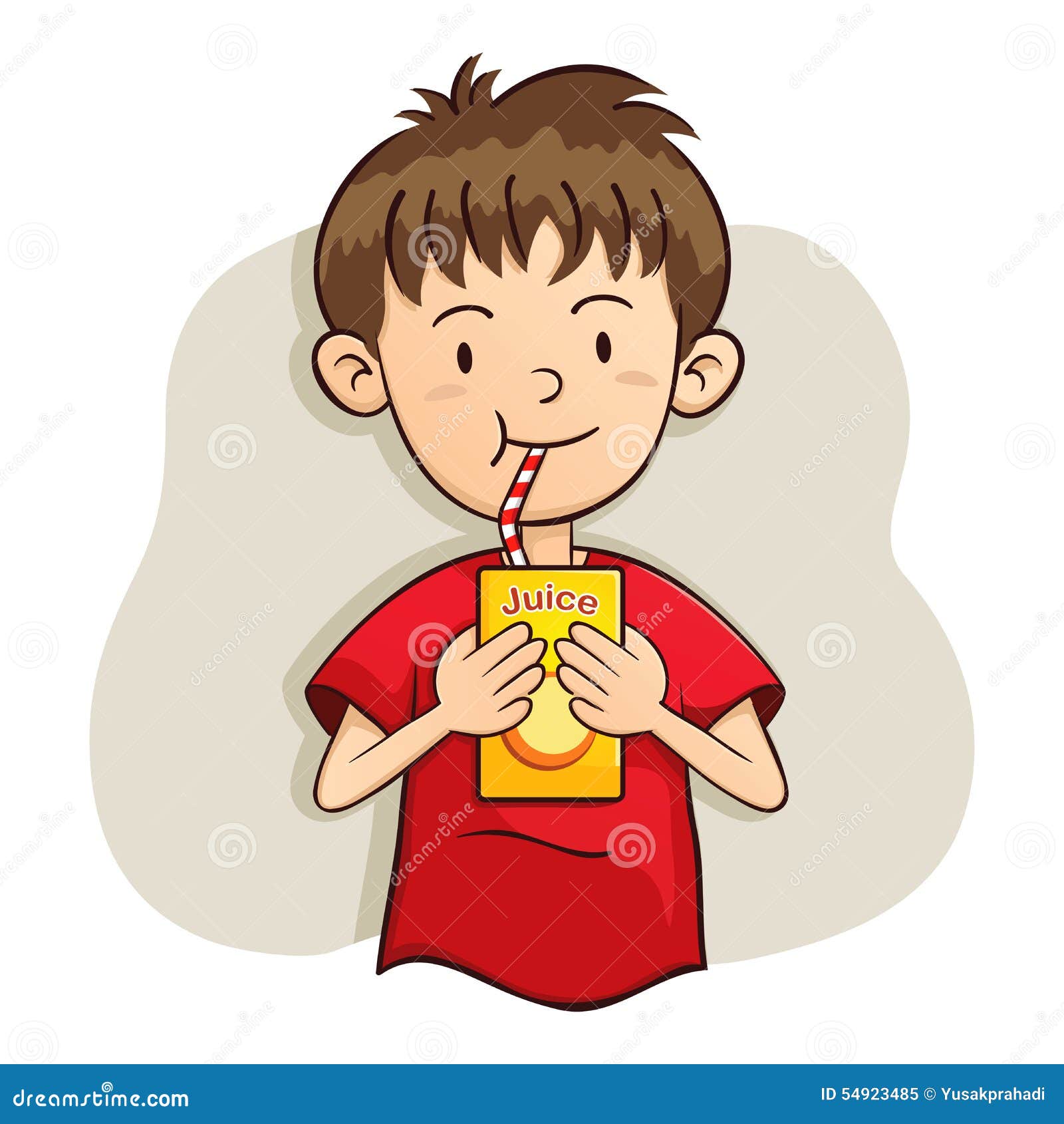 Boy Drinking Juice Cartoon Vector | CartoonDealer.com #54923485