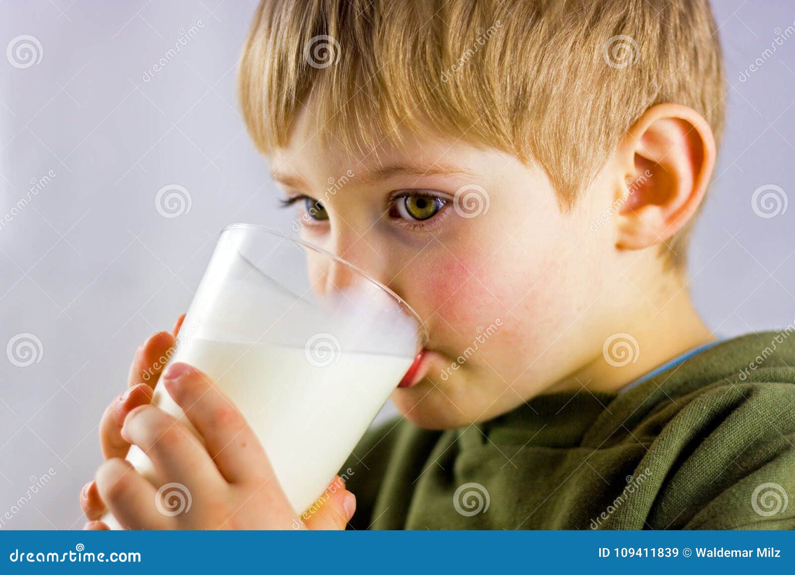 Boy drinking milk stock image. Image of portrait, drinking - 109411839