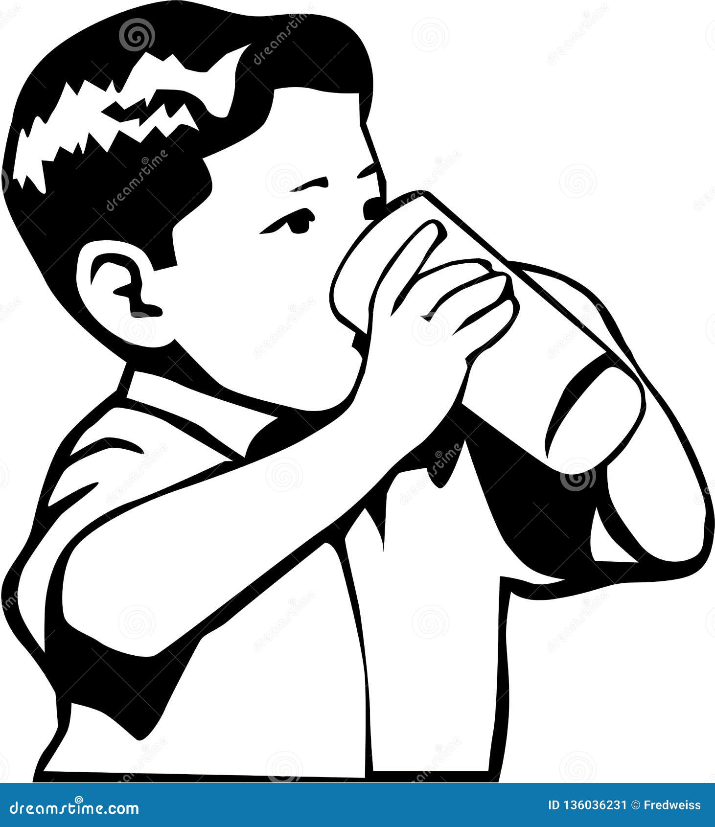 Boy Drinking Vector Illustration Stock Vector - Illustration of ...