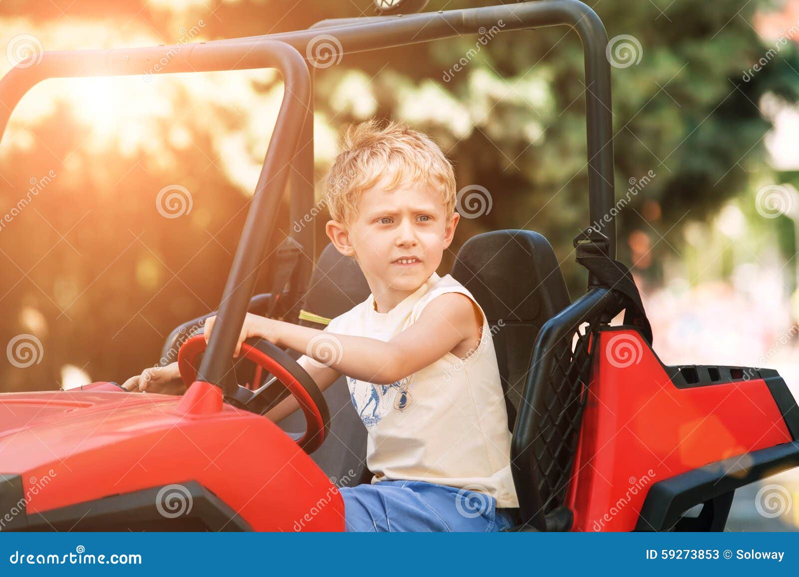 Boy Drive Electric Mini Park in Park Stock Image - Image of parks, park ...