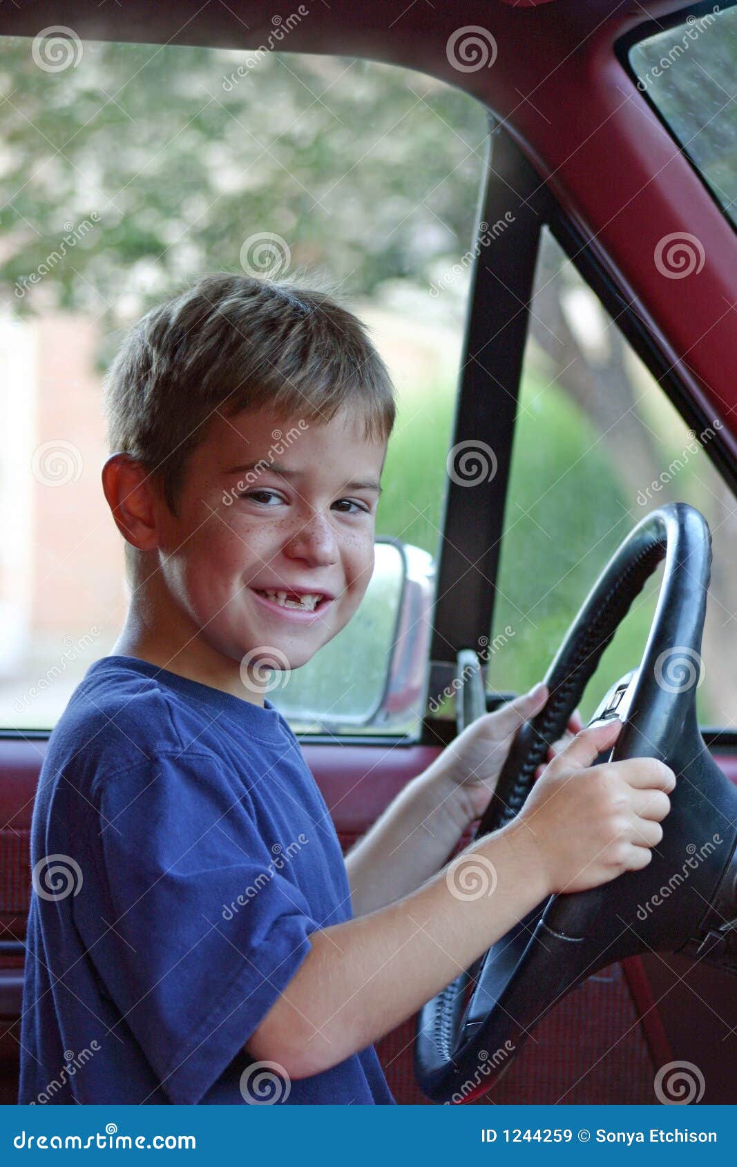 Boy Driver stock image. Image of life, automobile, cute - 1244259