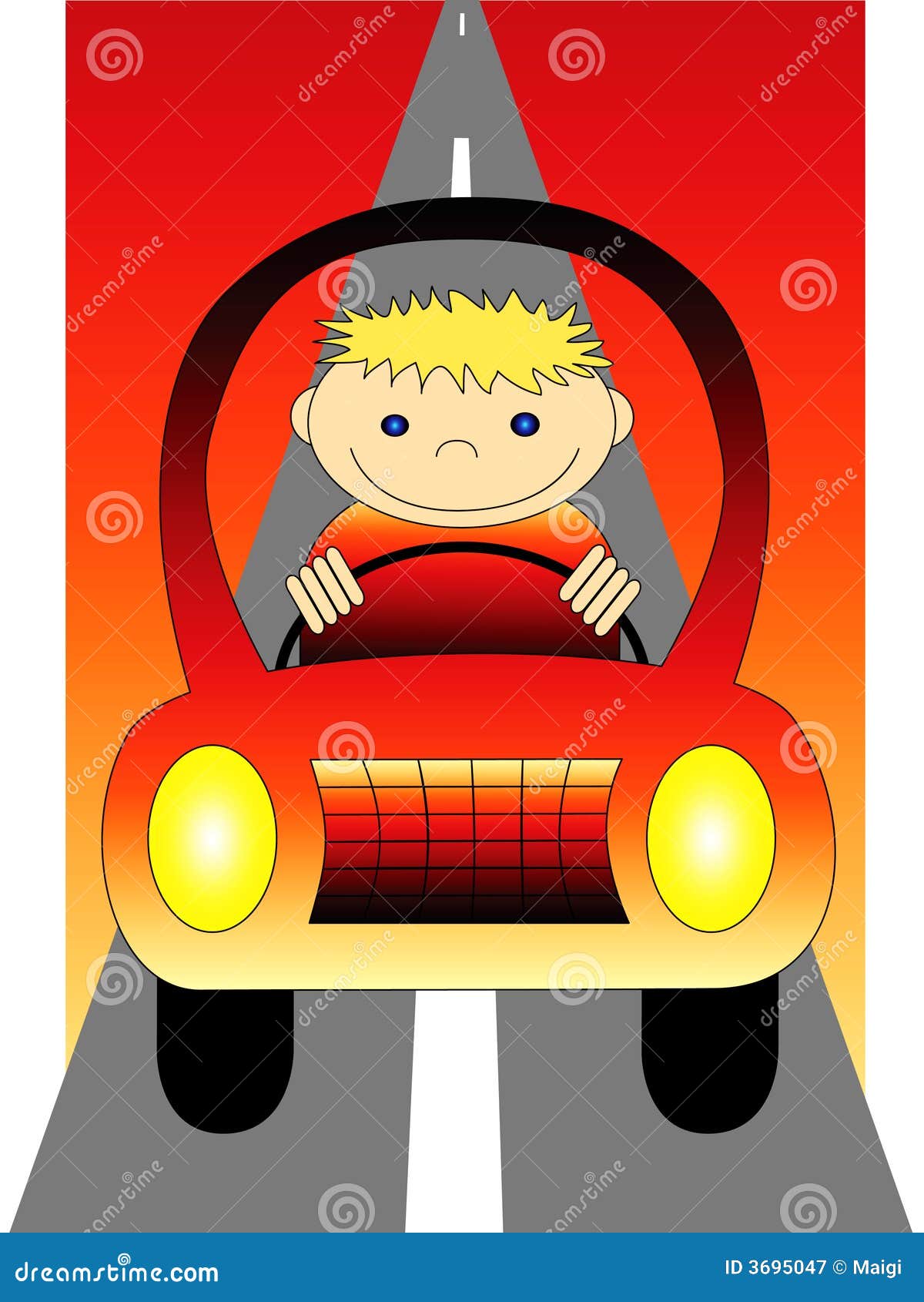 Boy driving car stock vector. Illustration of vehicle - 3695047