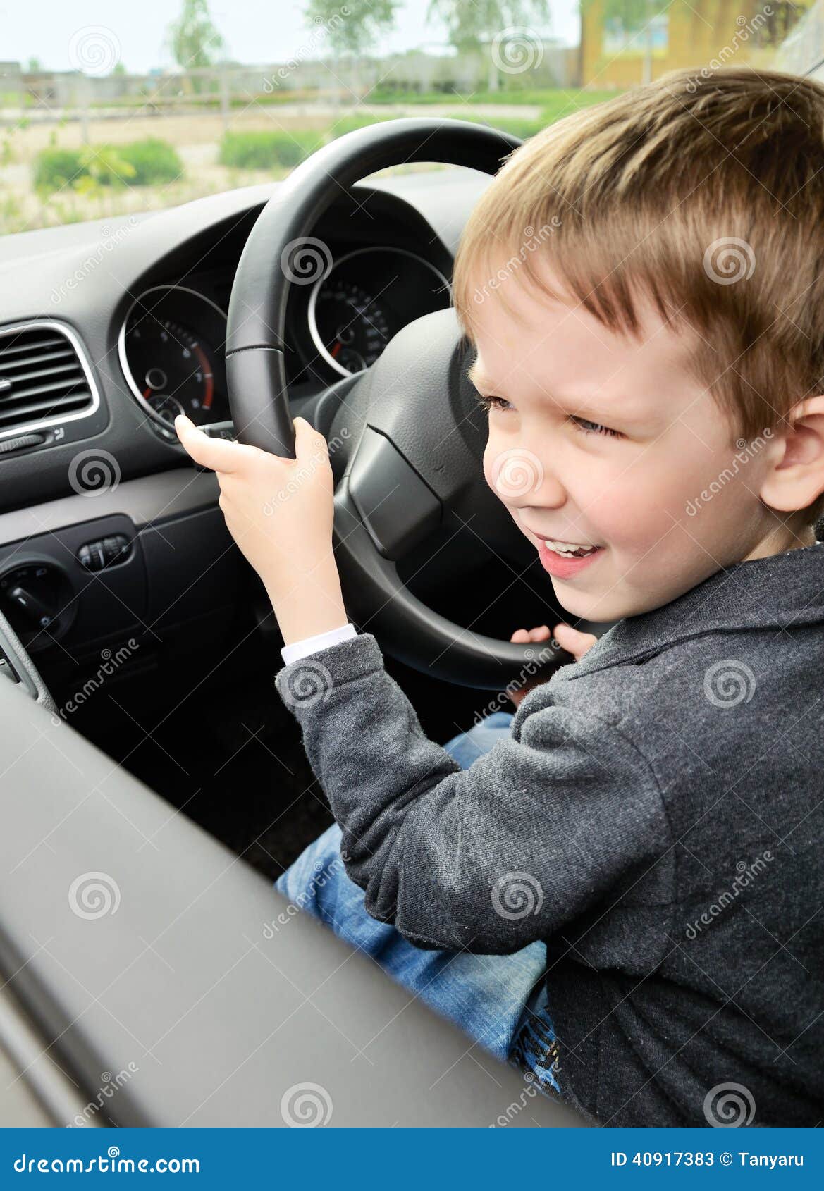 Boy Driving Vertical Closeup Stock Image - Image of closeup, enjoyment ...