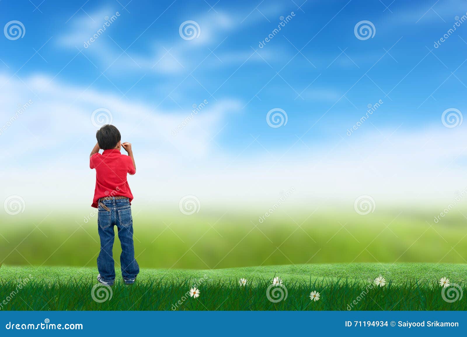 Boy drowing sky stock photo. Image of green, idea, smiling - 71194934