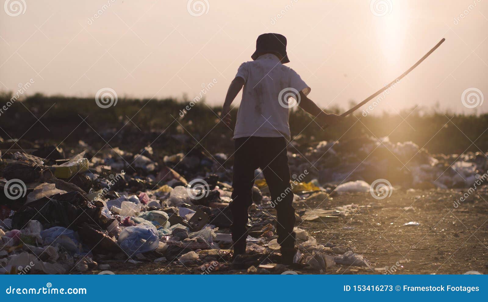 Boy in dump stock image. Image of neglected, garbage - 153416273