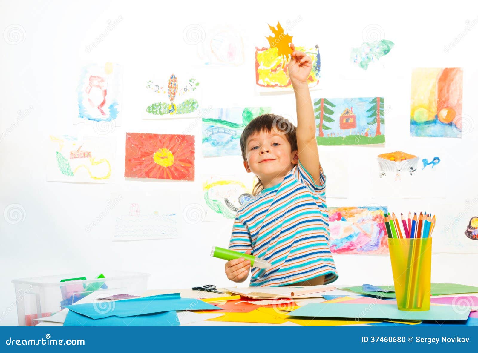 Boy in Early Development Class Stock Photo - Image of childhood ...