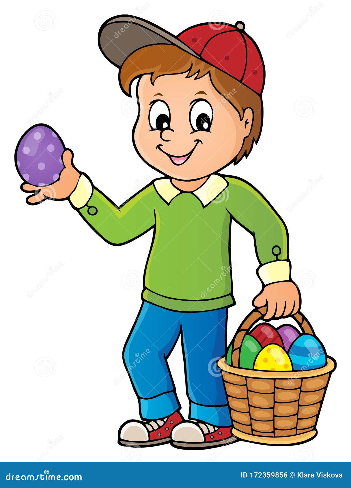 Boy with Easter Eggs Theme Image 1 Stock Vector - Illustration of ...