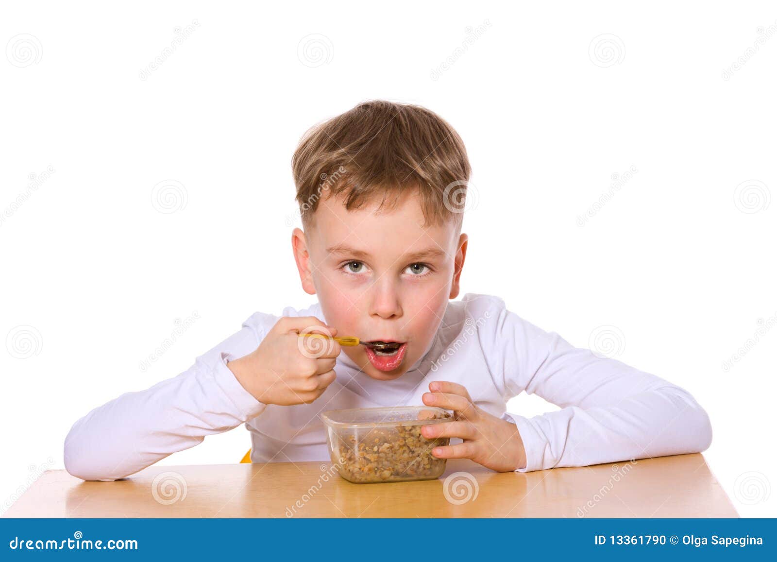 Boy eating stock photo. Image of food, real, blond, child - 13361790