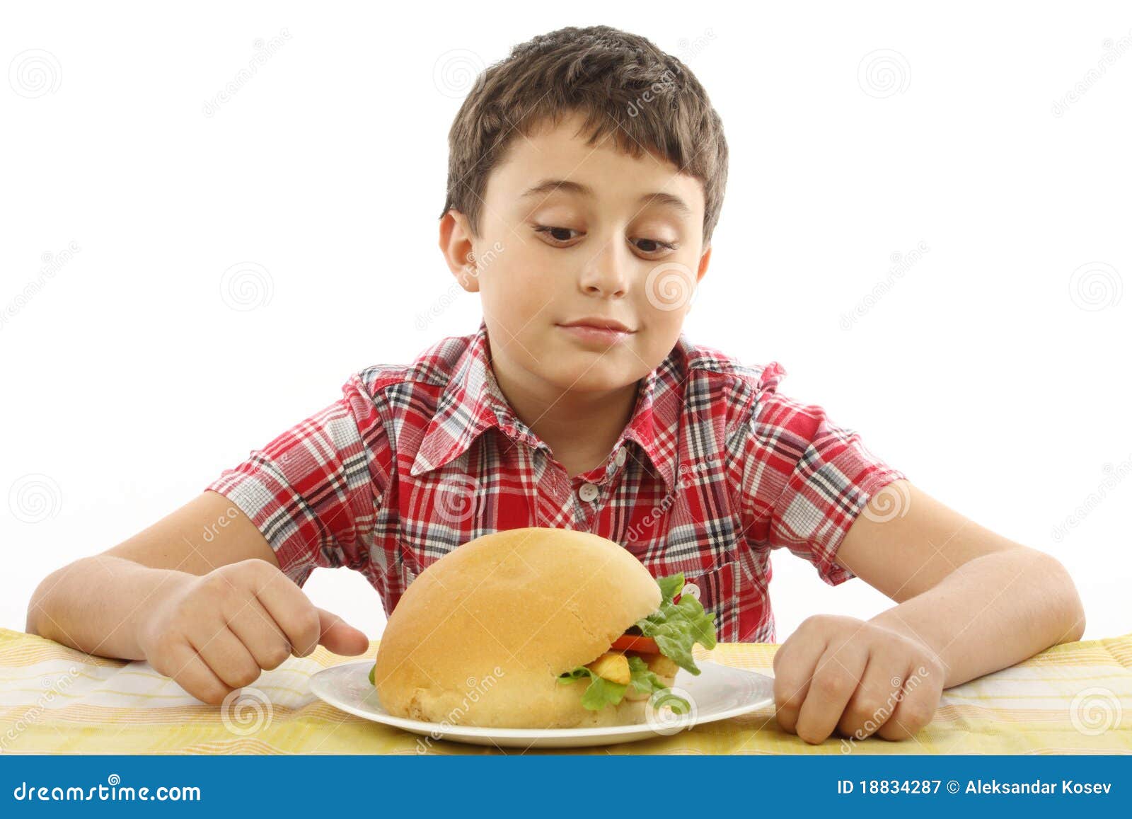 Boy eating a big hamburger stock image. Image of delicious - 18834287