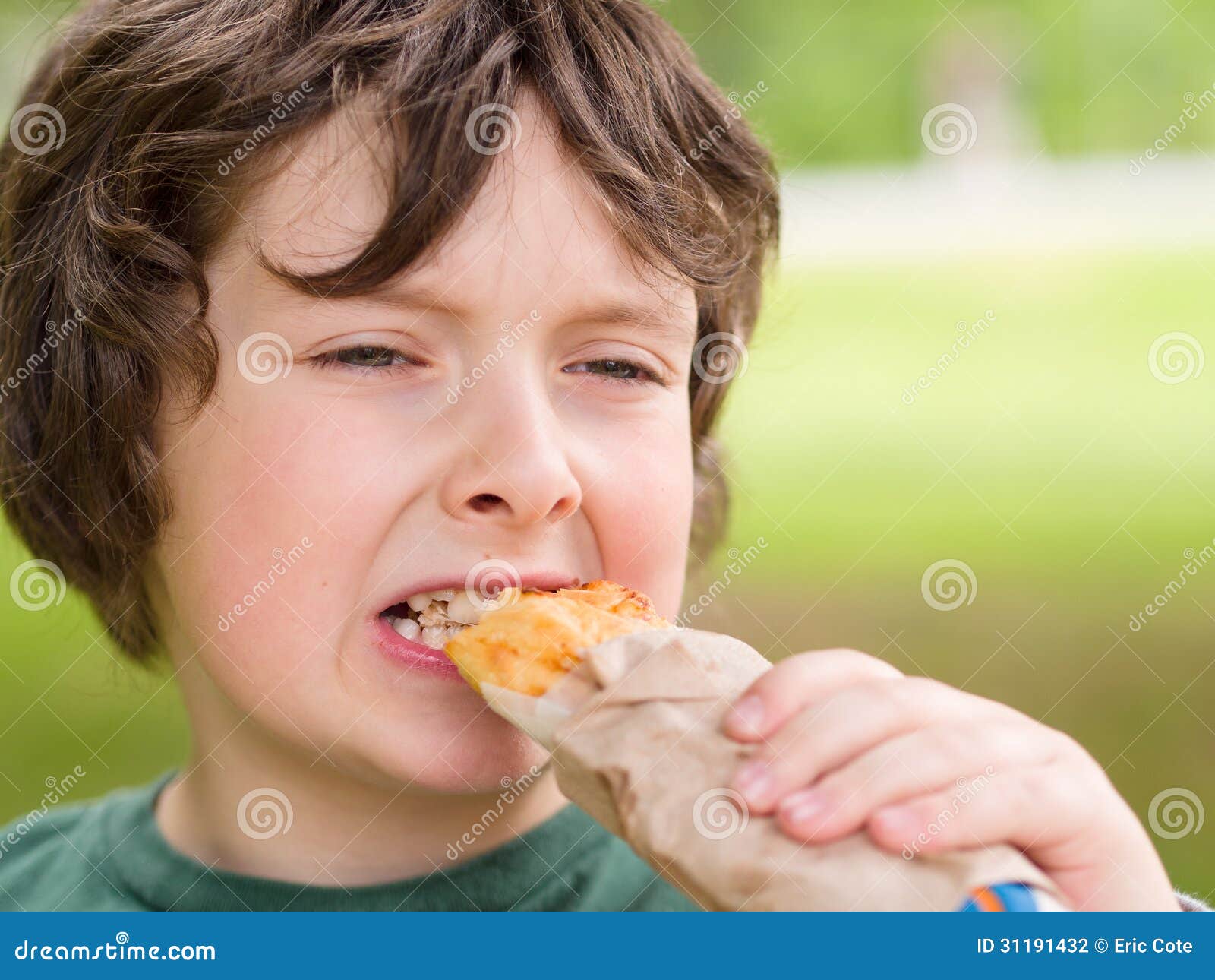 Boy eating bread stock photo. Image of young, child, food - 31191432