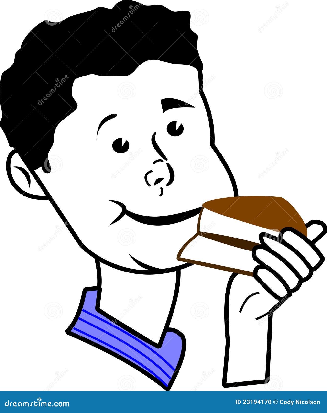 Boy eating cake stock illustration. Illustration of young - 23194170