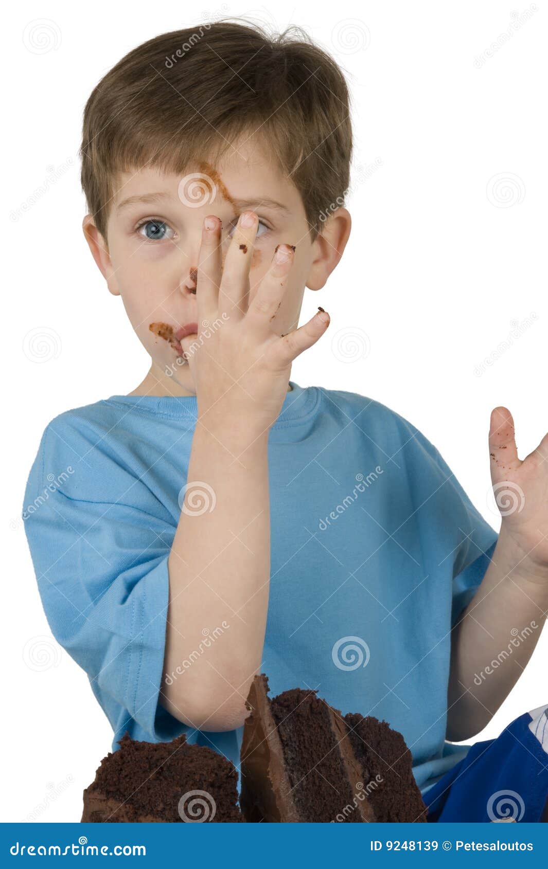 Boy Eating Cake stock image. Image of mischief, food, satisfaction ...