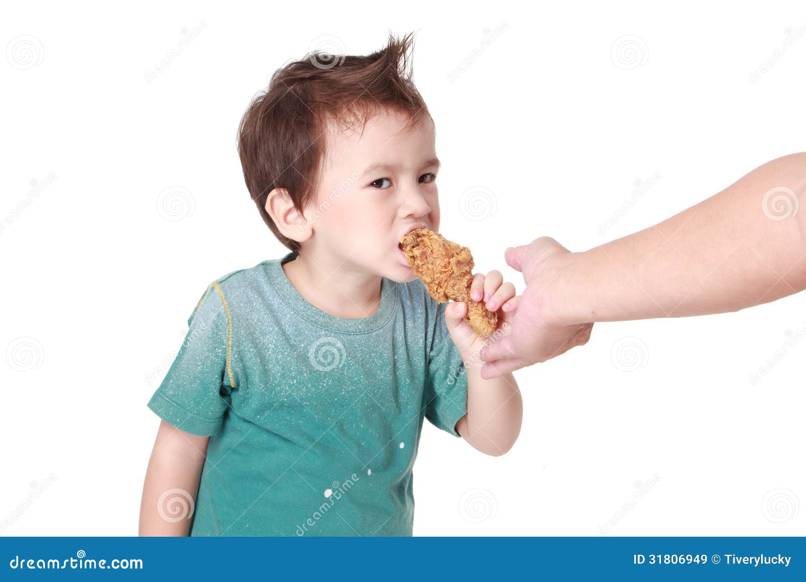 Boy eating chicken stock image. Image of education, holding - 31806949