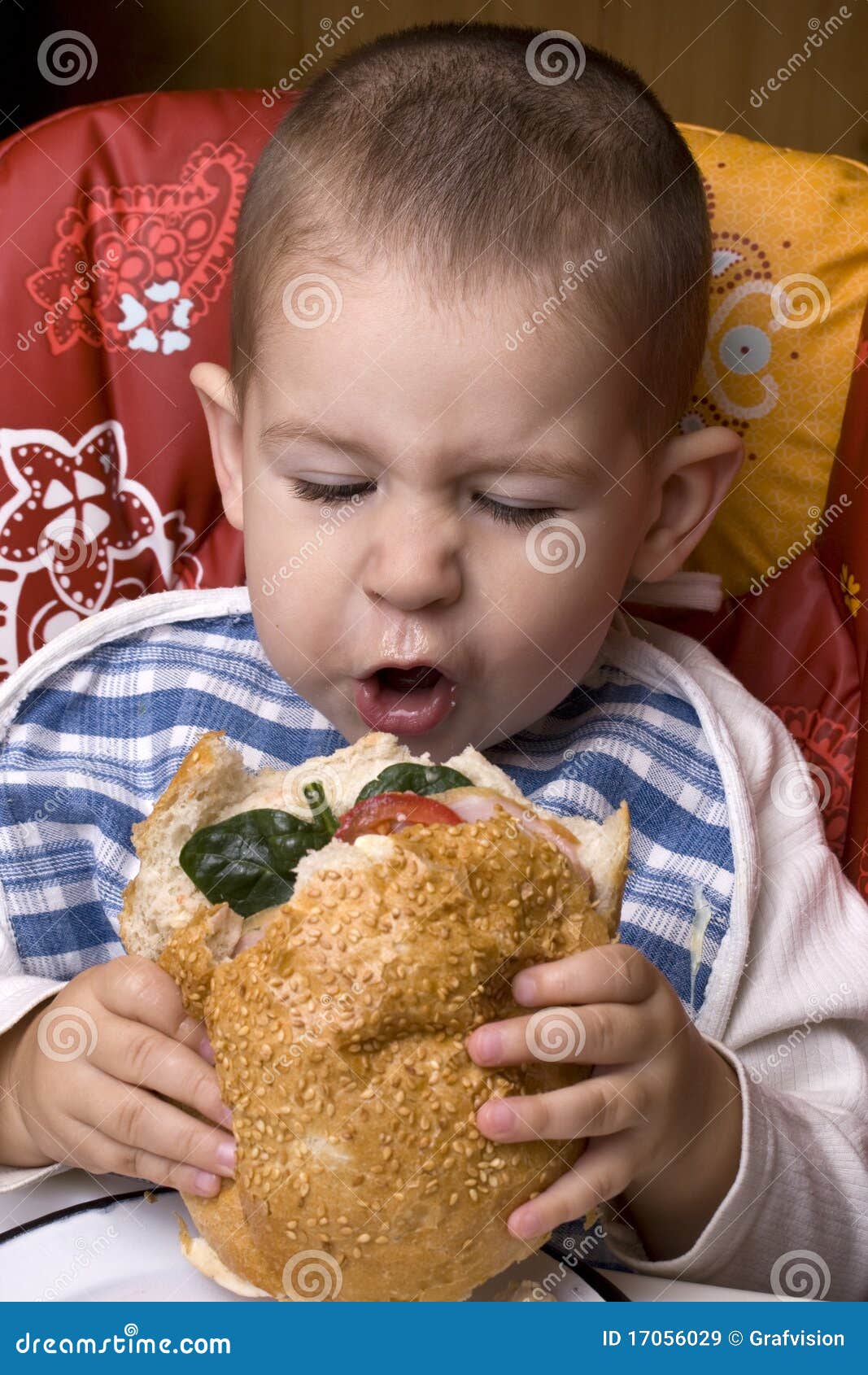 Boy eating hamburger stock image. Image of food, beef - 17056029