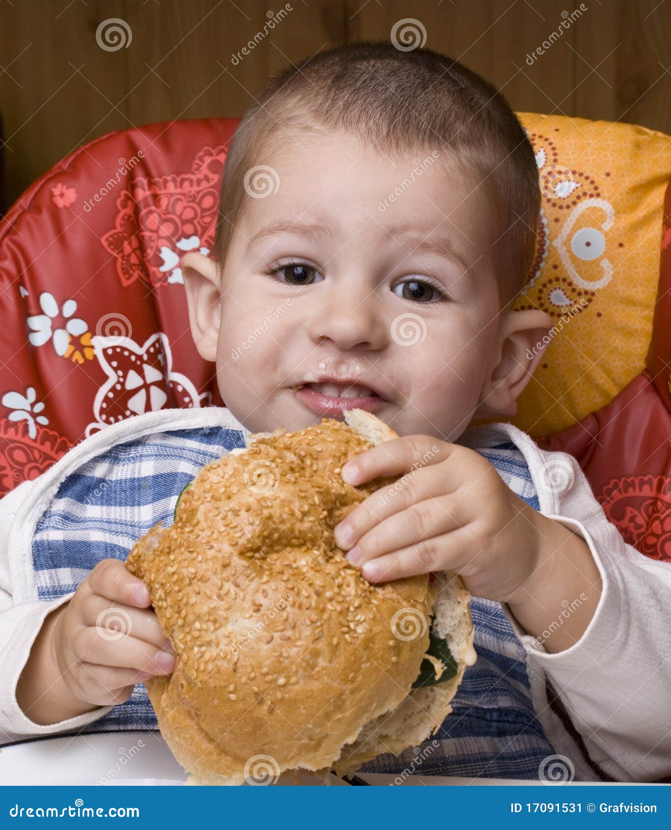Boy eating hamburger stock image. Image of healthy, brown - 17091531