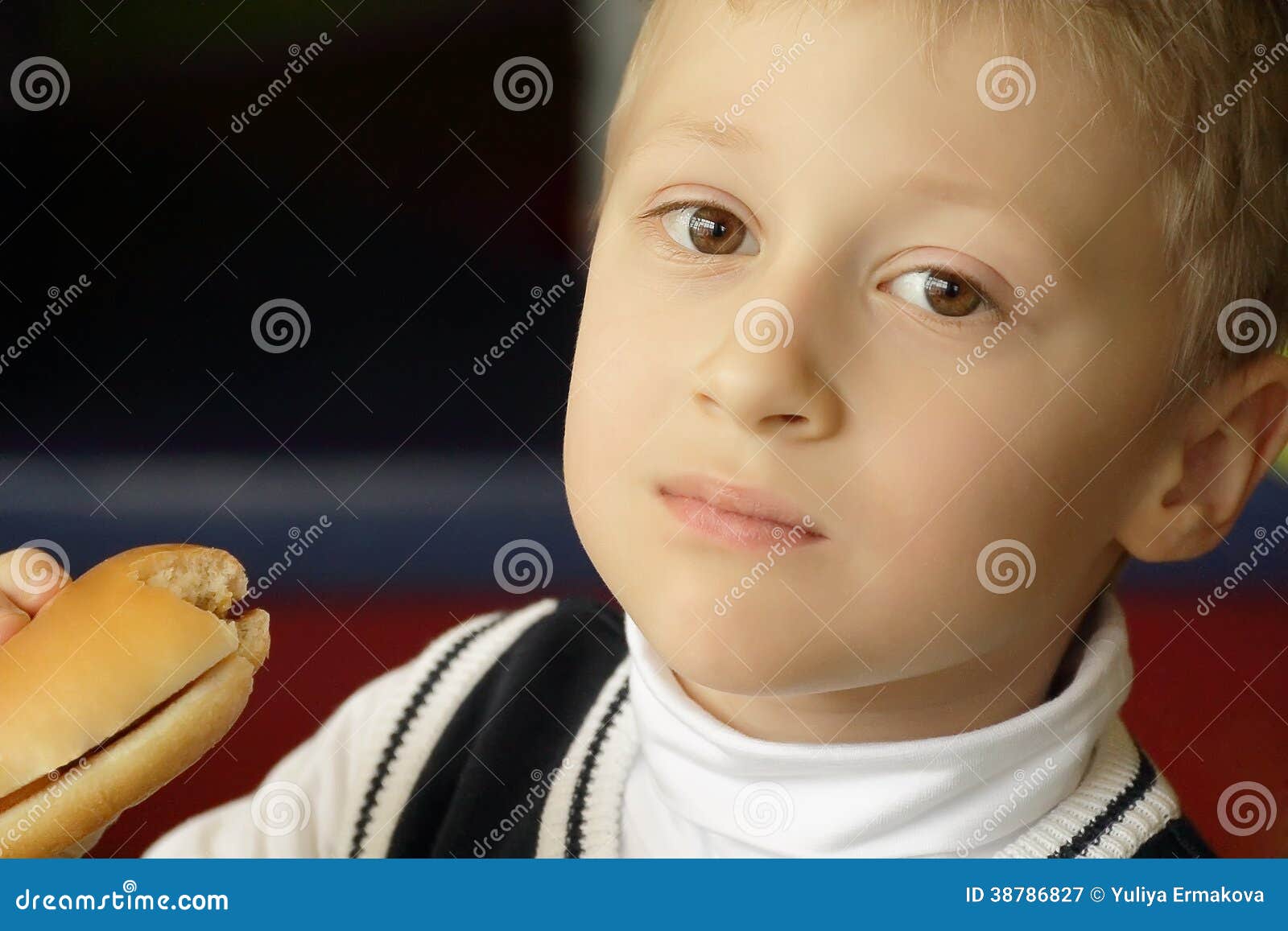 Boy eating hamburger stock image. Image of cute, caucasian - 38786827
