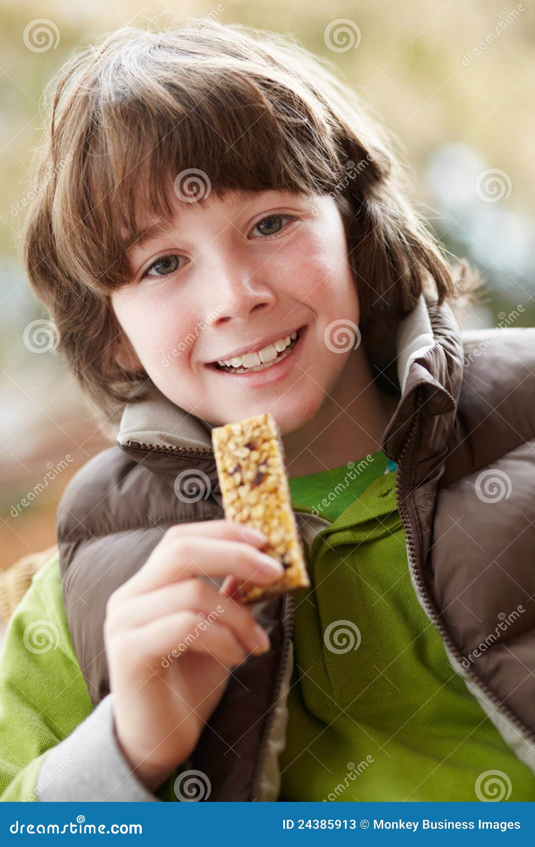 Boy Eating Healthy Snack Bar Royalty-Free Stock Photography ...