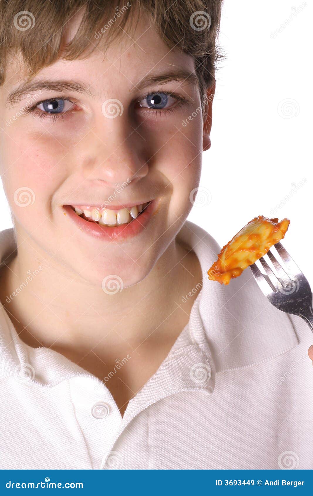 Boy Eating Homemade Ravioli Stock Image - Image of diet, junk: 3693449