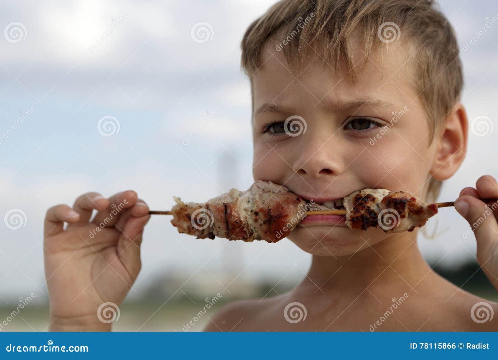 Boy eating kebab stock photo. Image of head, heat, classic - 78115866