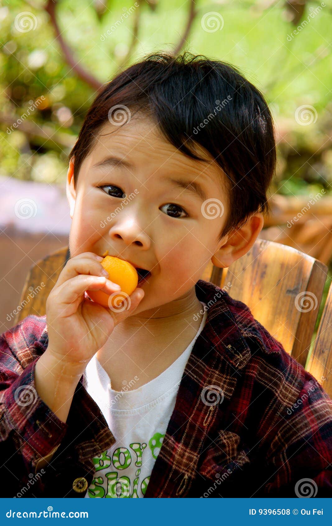 Boy eating loquat stock photo. Image of eating, chinese - 9396508