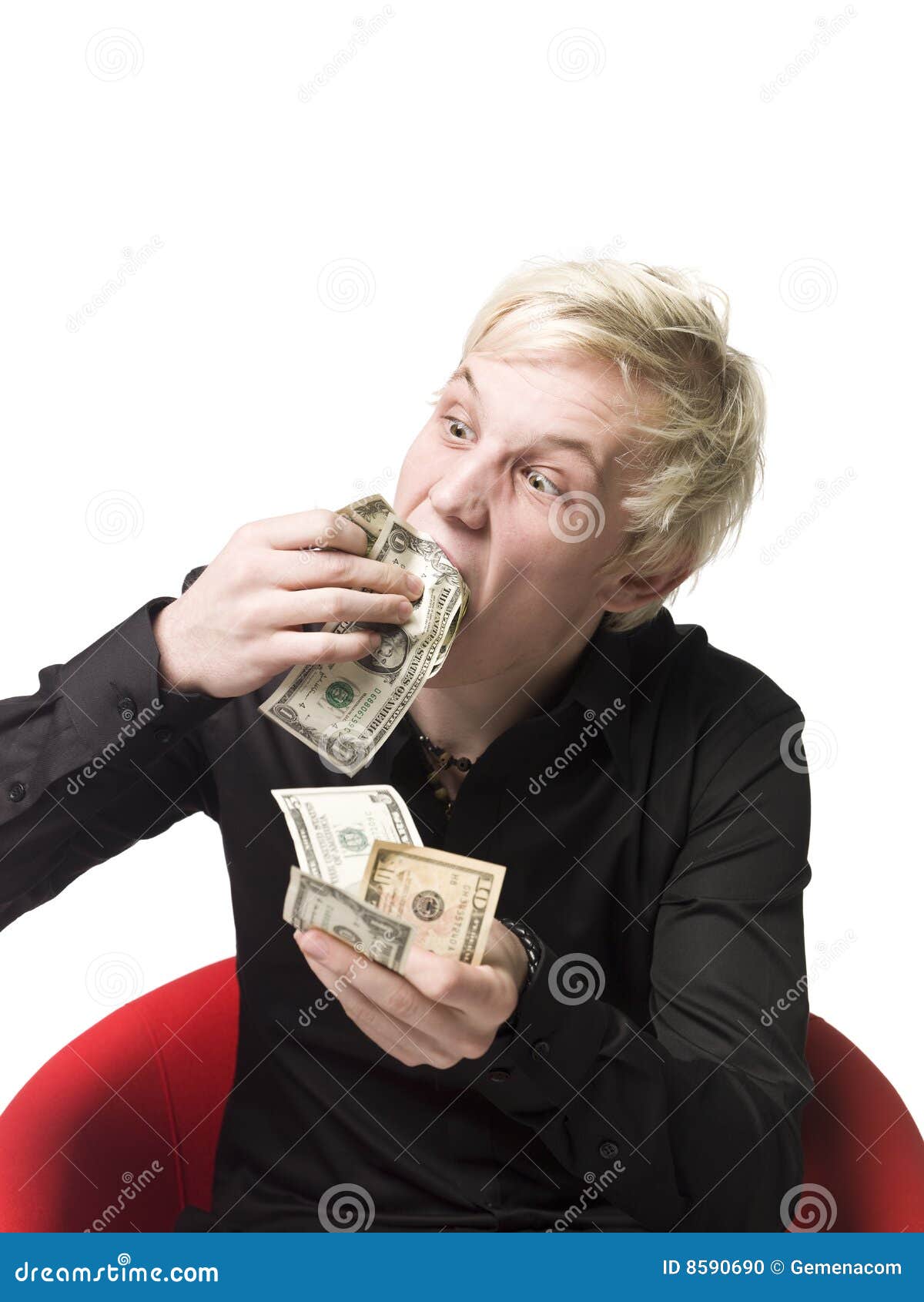 Boy Eating Money Picture. Image: 8590690