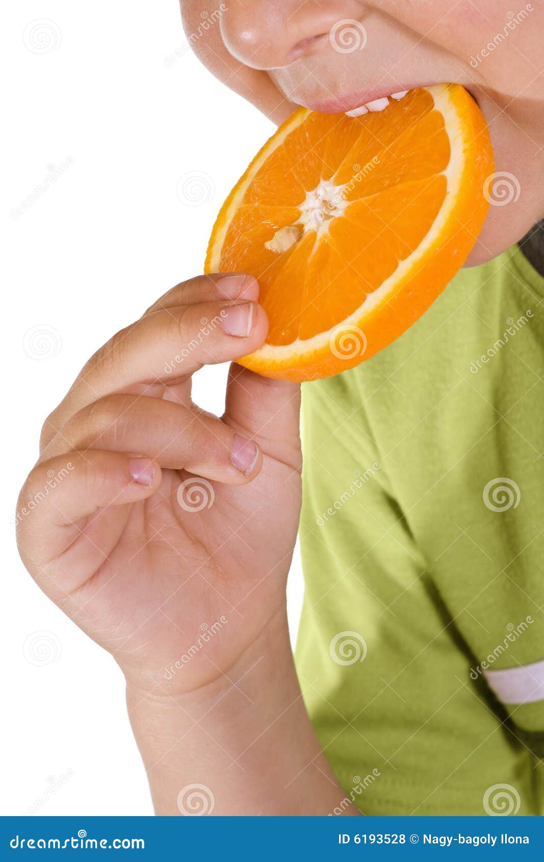 Boy Eating Orange Slice - Closeup Stock Photo - Image of bite, people ...
